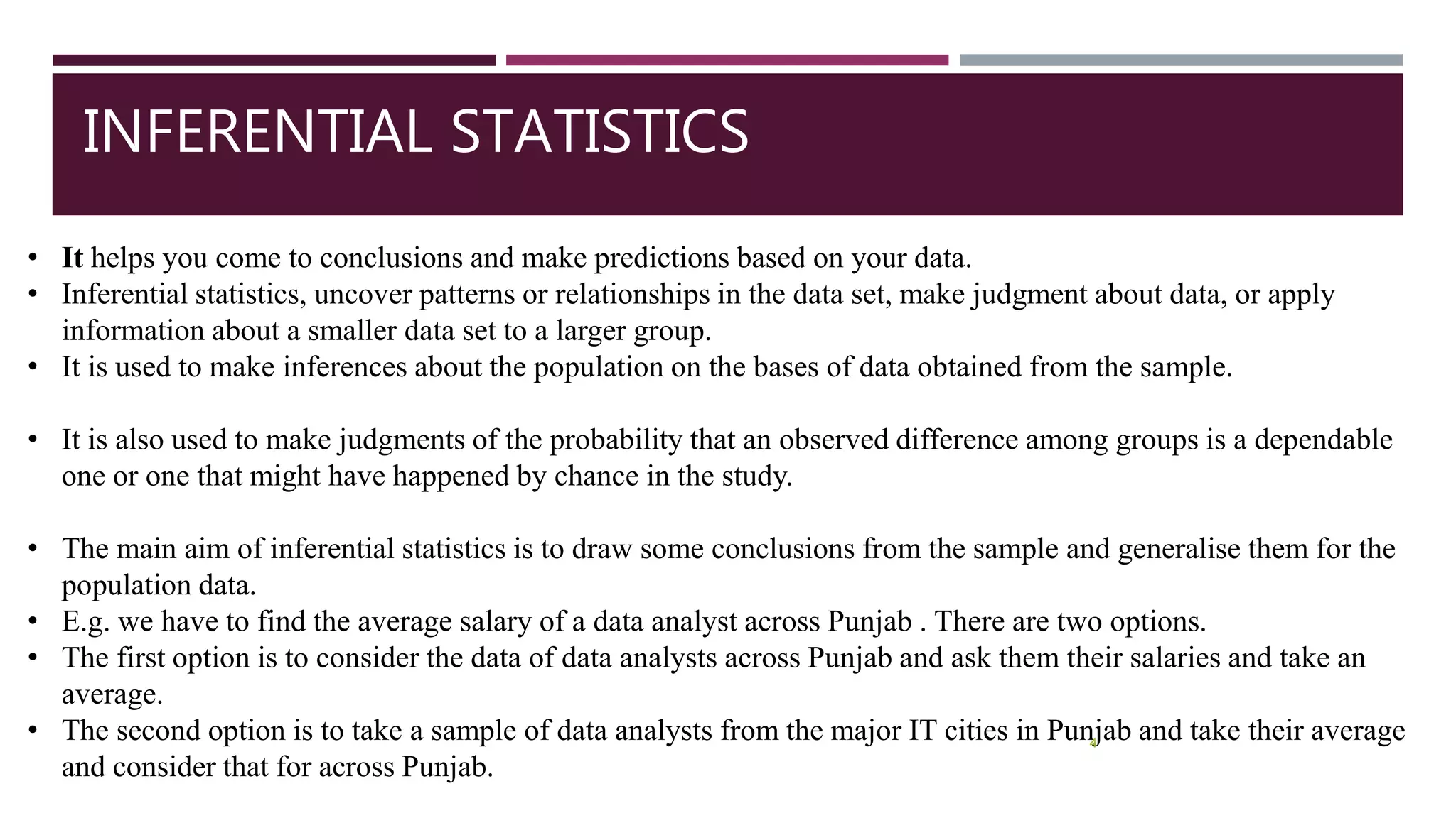 Basics of Educational Statistics (Inferential statistics) | PPTX