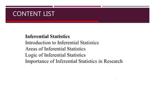 Basics of Educational Statistics (Inferential statistics) | PPTX