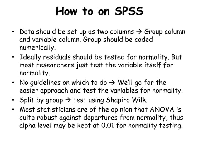 Inferential statistics quantitative data - anova | PPT