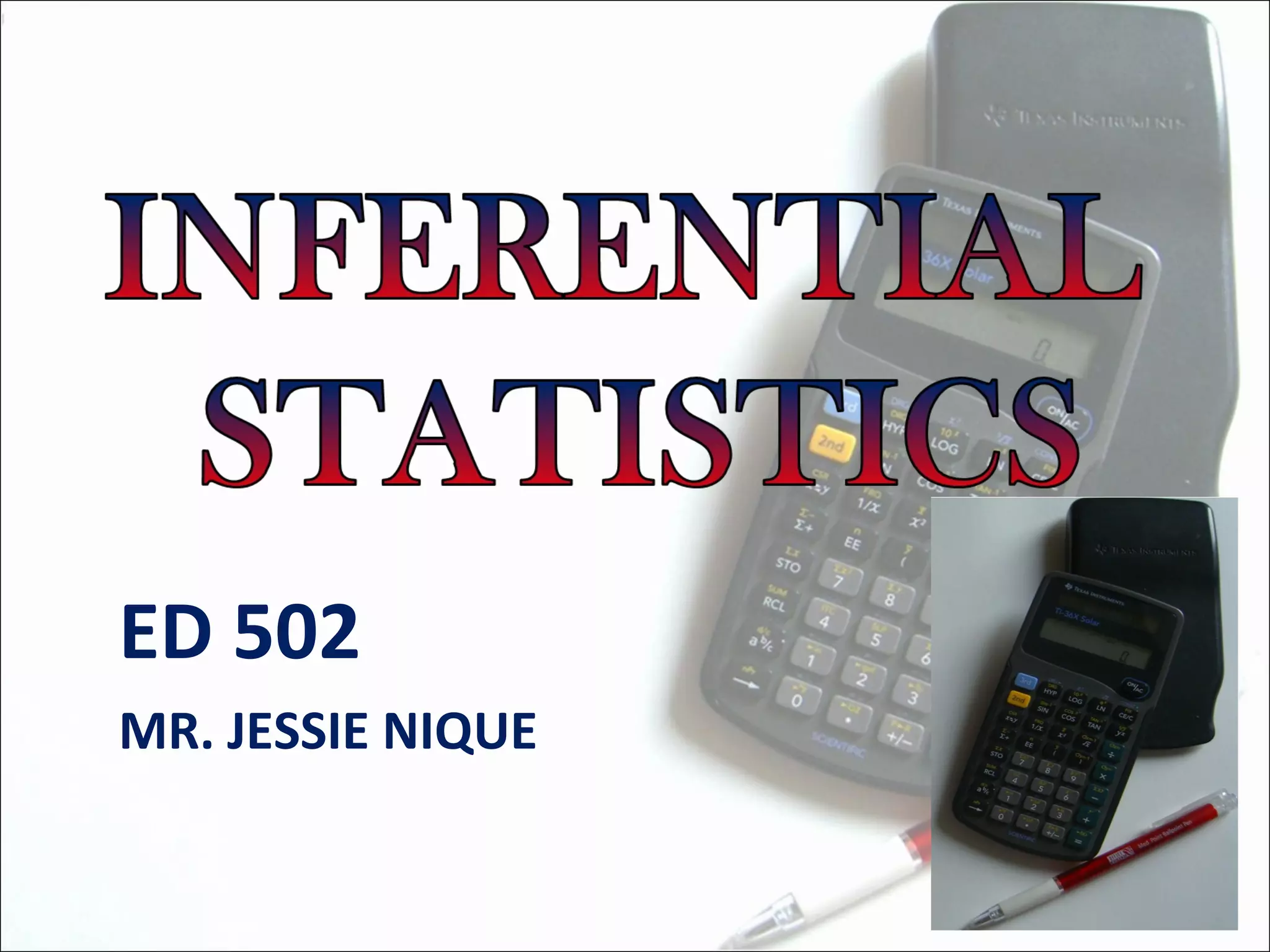 Inferential statistics (2) | PPT