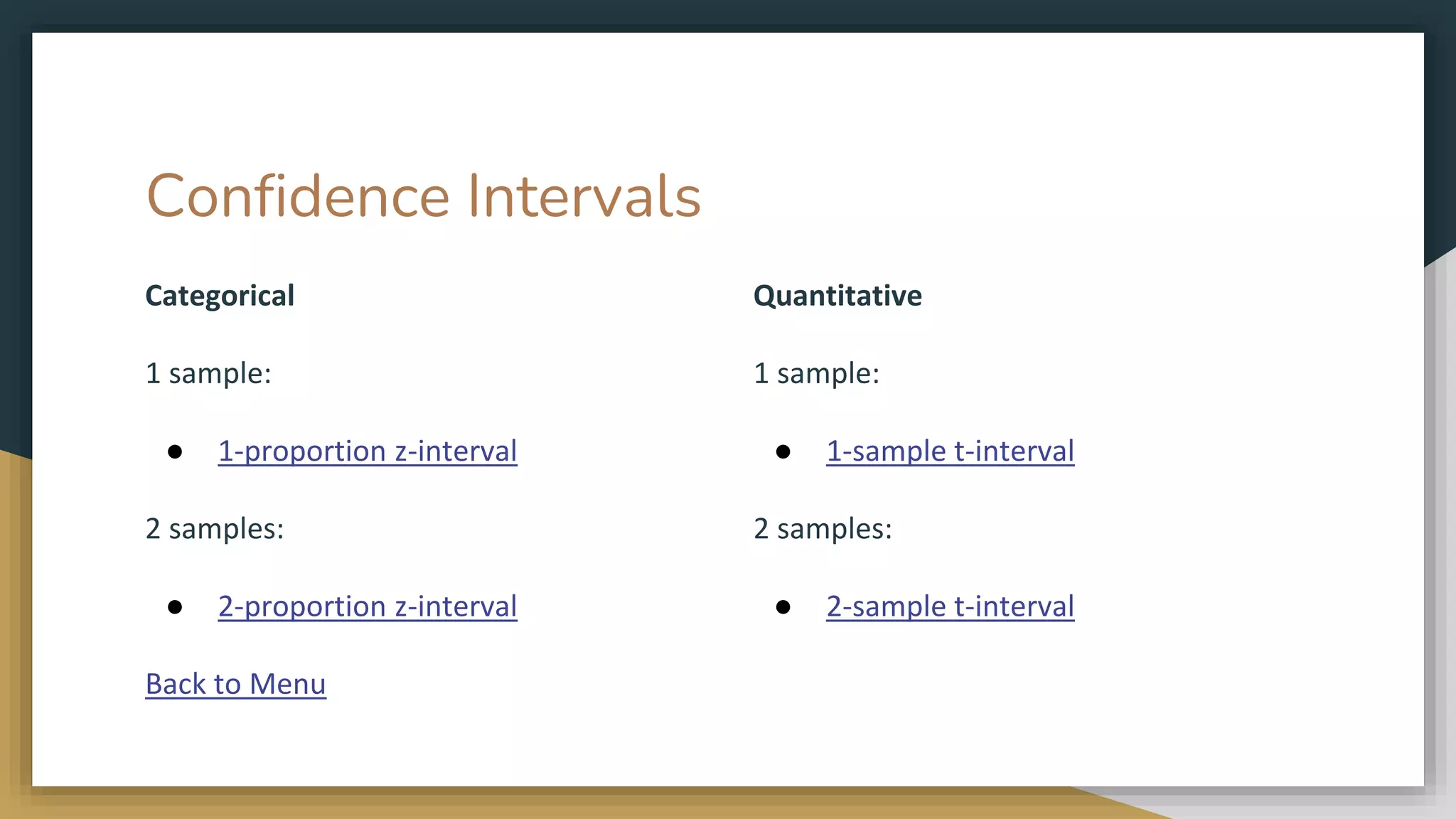 Inferential Statistics Melrose High School Library Pptx Standardized Testing Educational