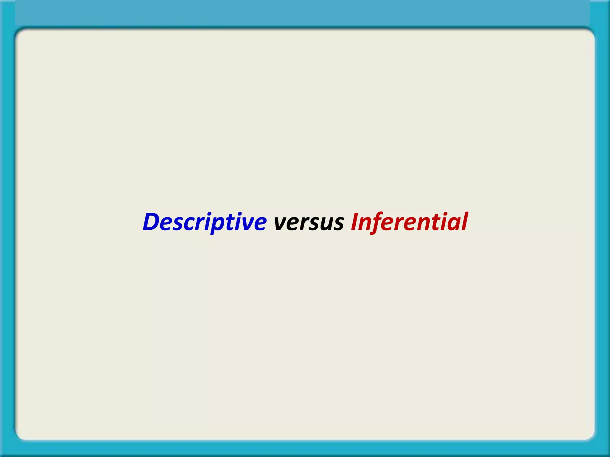 Inferential vs descriptive 2.0 | PPTX
