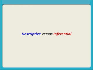 Inferential vs descriptive 2.0 | PPTX