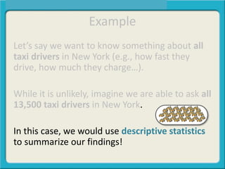 Inferential vs descriptive tutorial of when to use | PPT