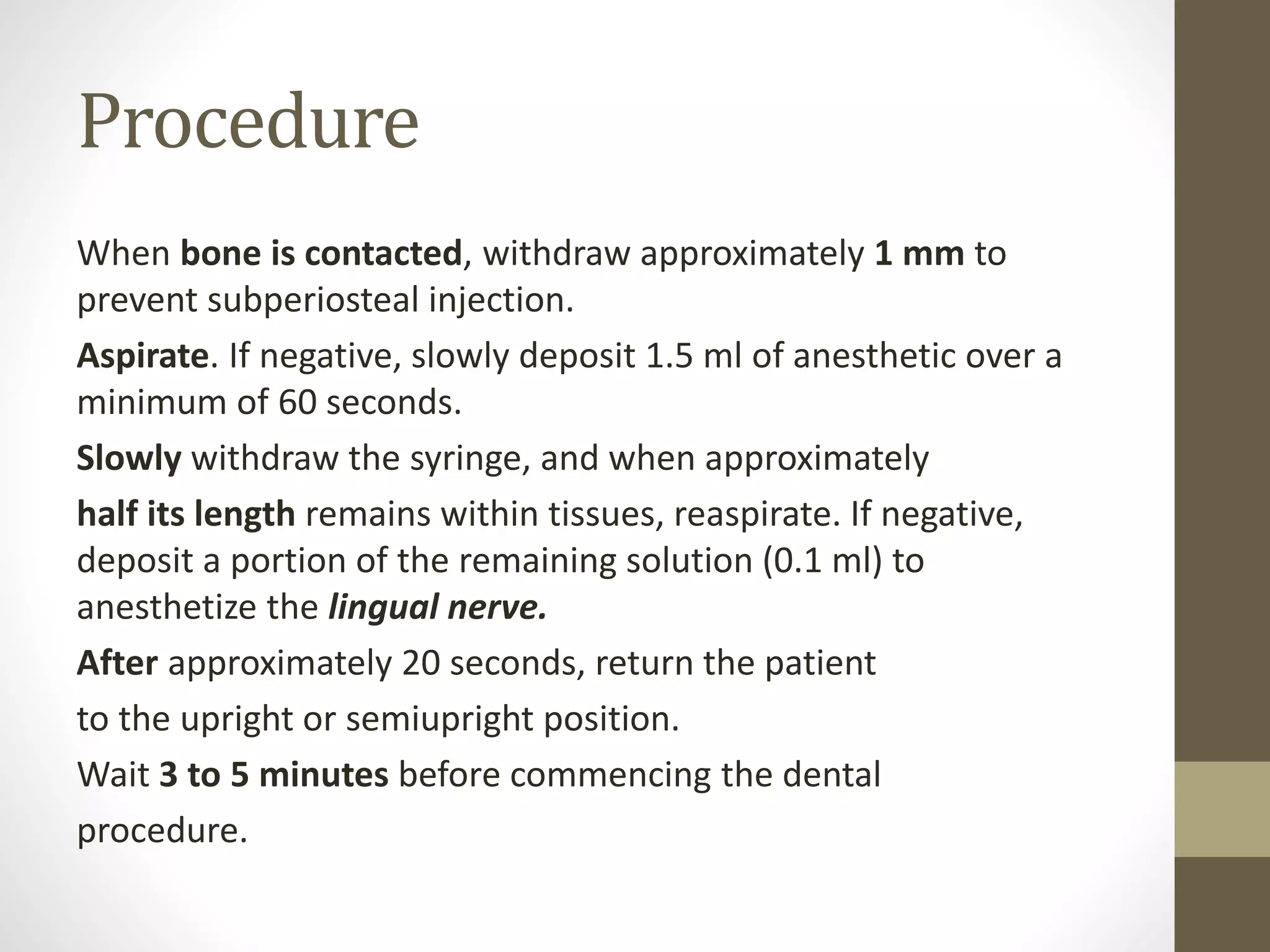 Mandibular Anesthesia : Inferior alveolar nerve block | PPTX