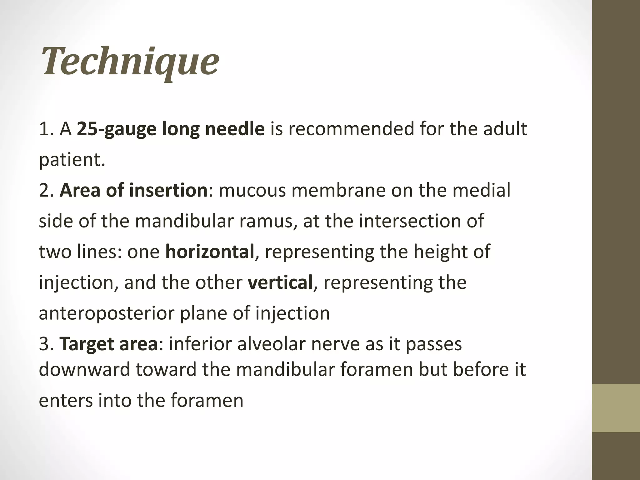 Mandibular Anesthesia : Inferior alveolar nerve block | PPTX