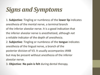 Mandibular Anesthesia : Inferior alveolar nerve block | PPTX