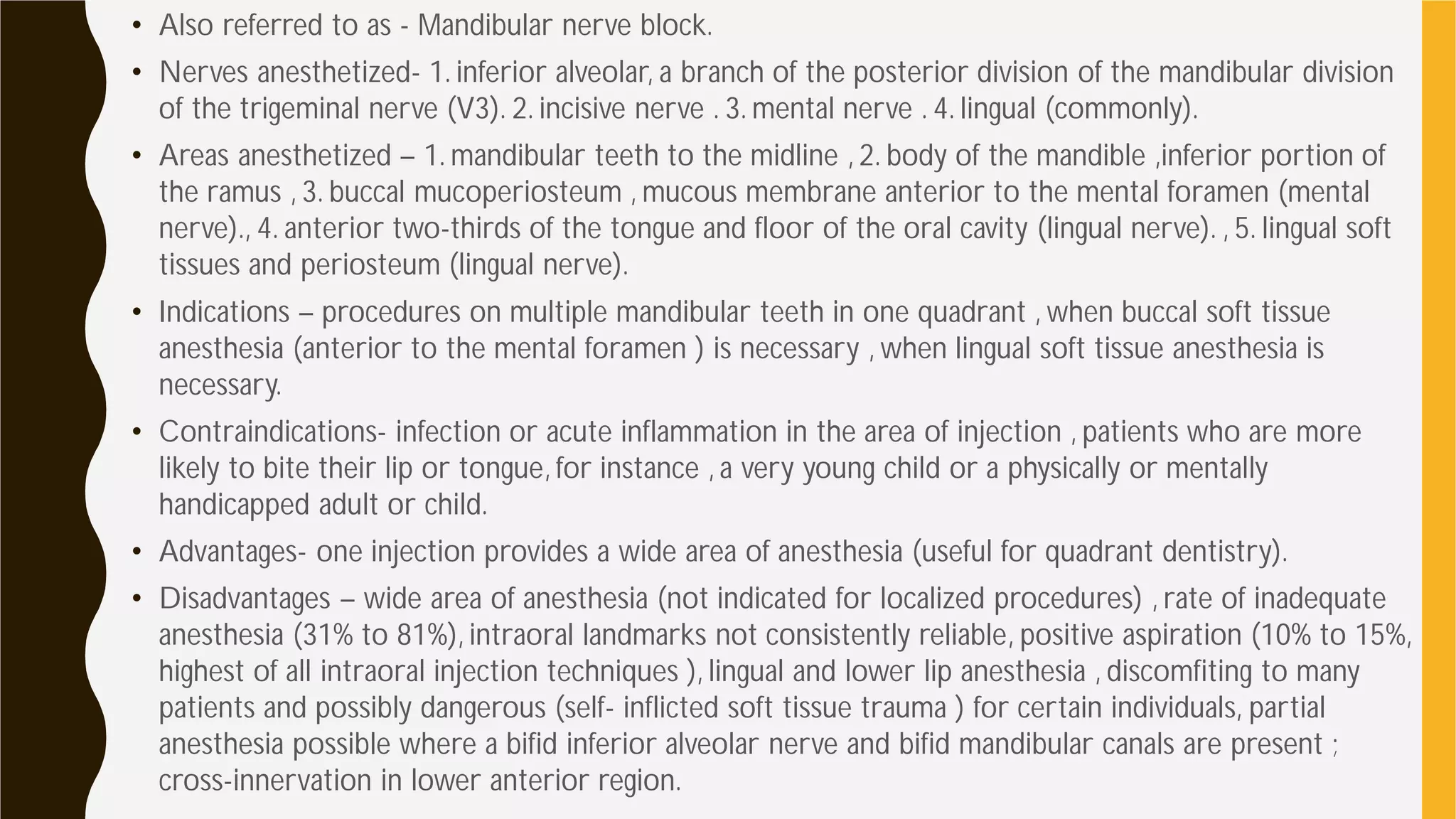 Inferior alveolar nerve block | PDF