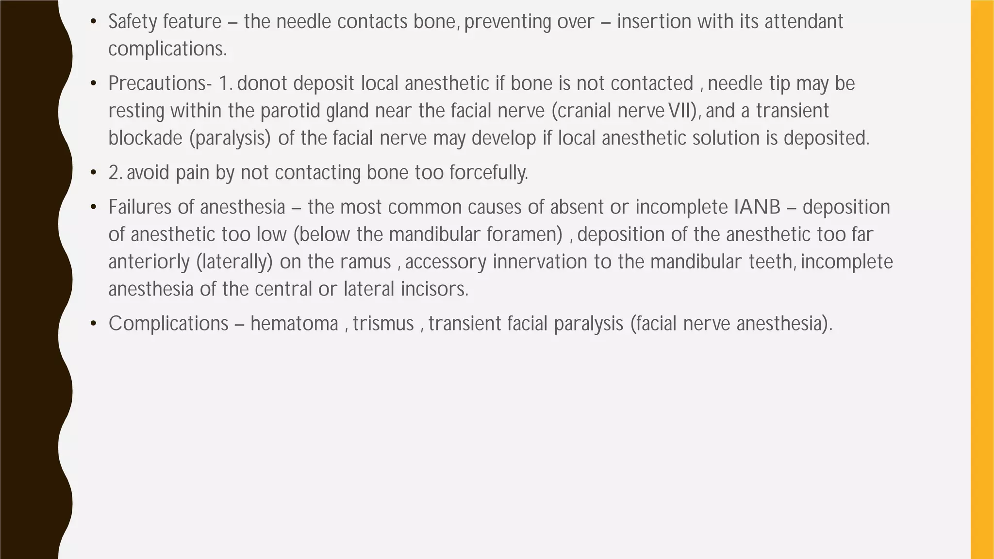 Inferior alveolar nerve block | PDF