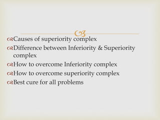 Superiority Vs Inferiority