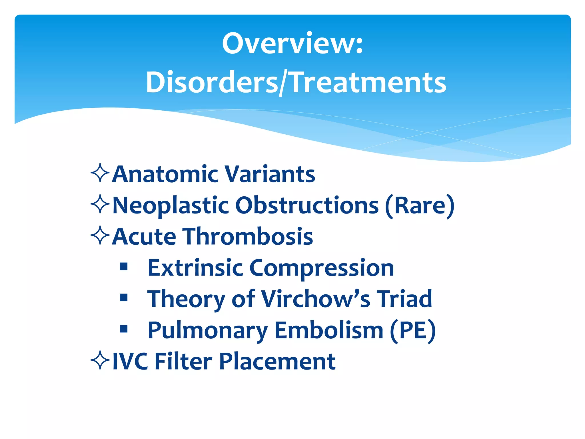 Inferior Vena Cava Disorders | PPTX