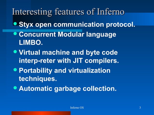 Inferno operating system | PPT