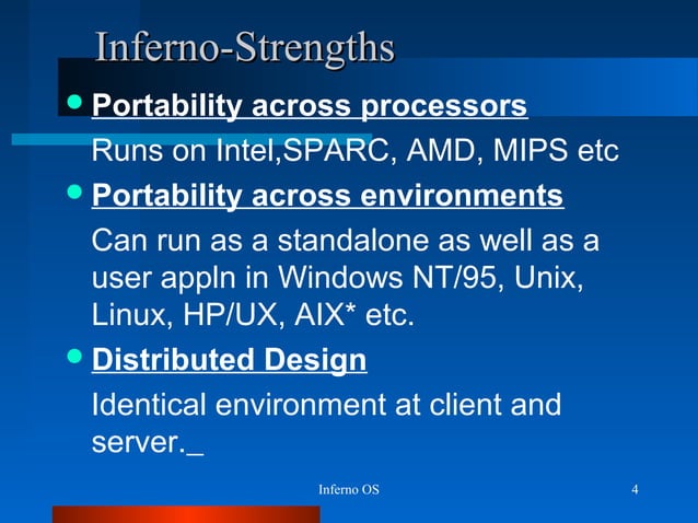Inferno operating system | PPT