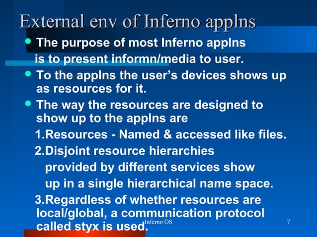 Inferno operating system | PPT