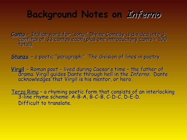 Inferno pre reading | PPT