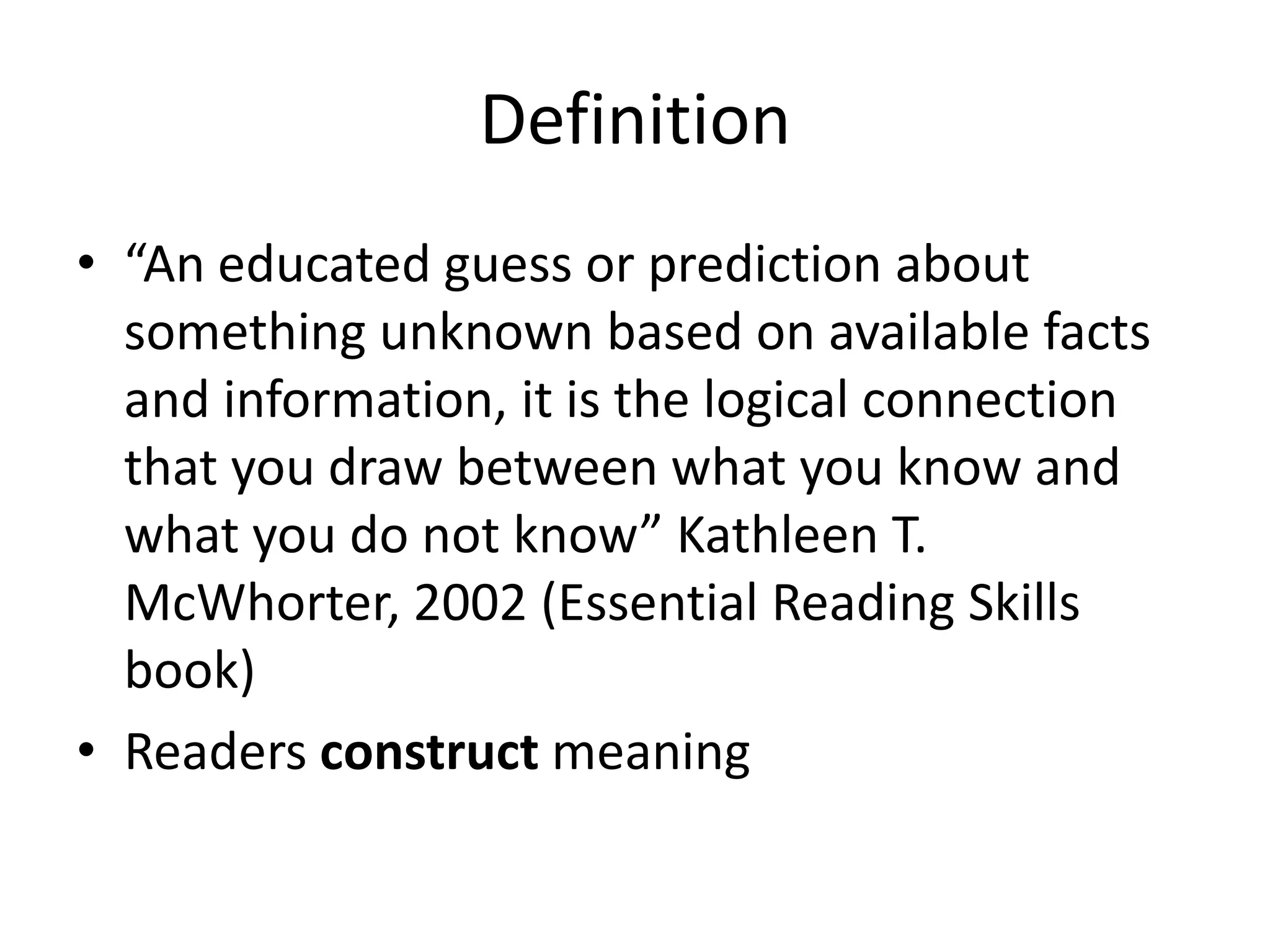 Inferring and Predicting Reading Skills | PPT