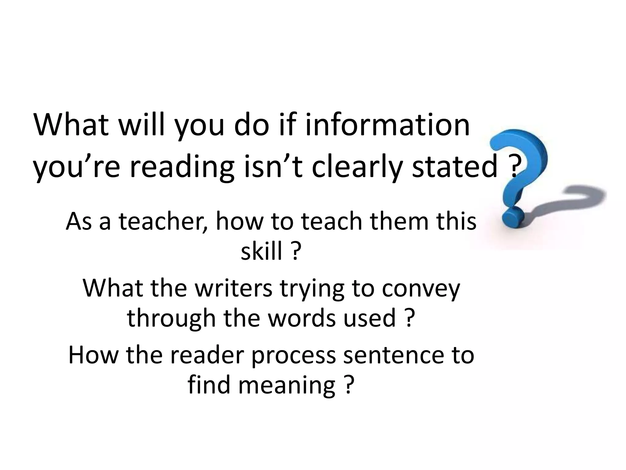 Inferring and Predicting Reading Skills | PPT