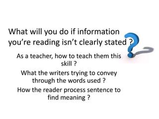 Inferring and Predicting Reading Skills | PPTX