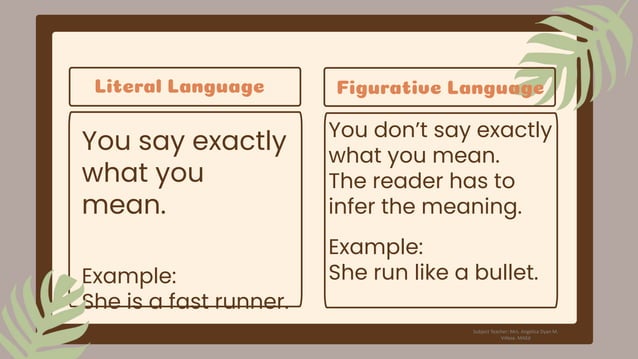 Inferring Literary Meaning from Literal Language based on Usage.pptx | Books and Literature