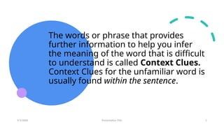 ENGLISH 5 quarter 2 INFERRING THE MEANING | PPT