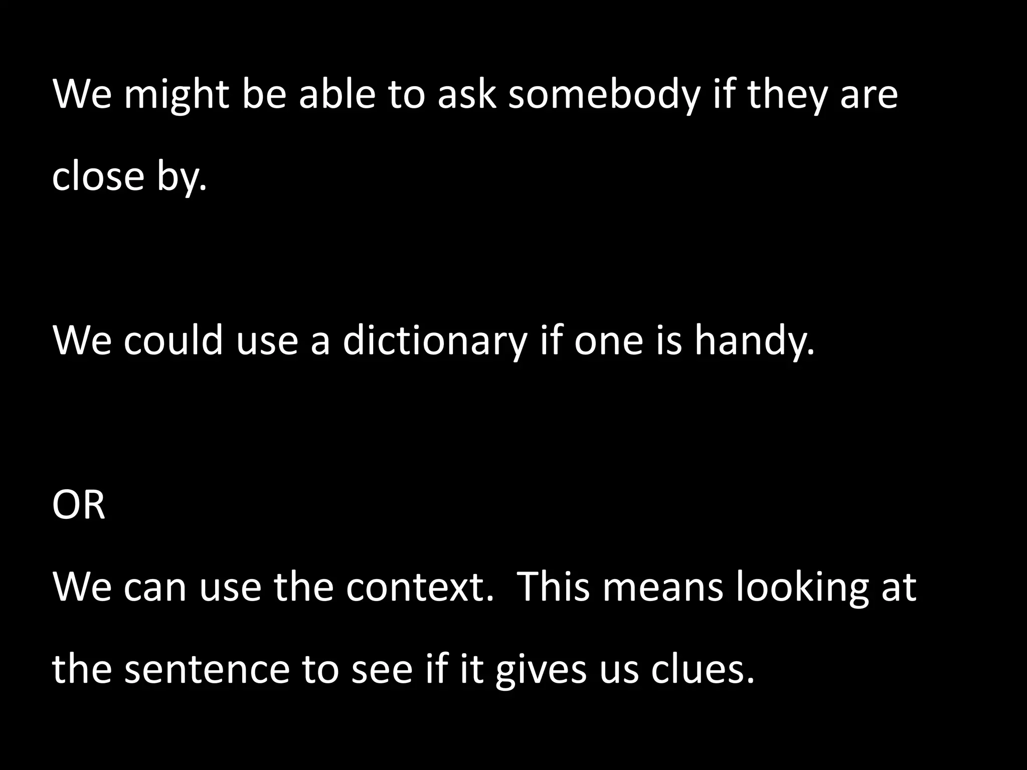 Inferring unknown words | PPTX | Food & Drink