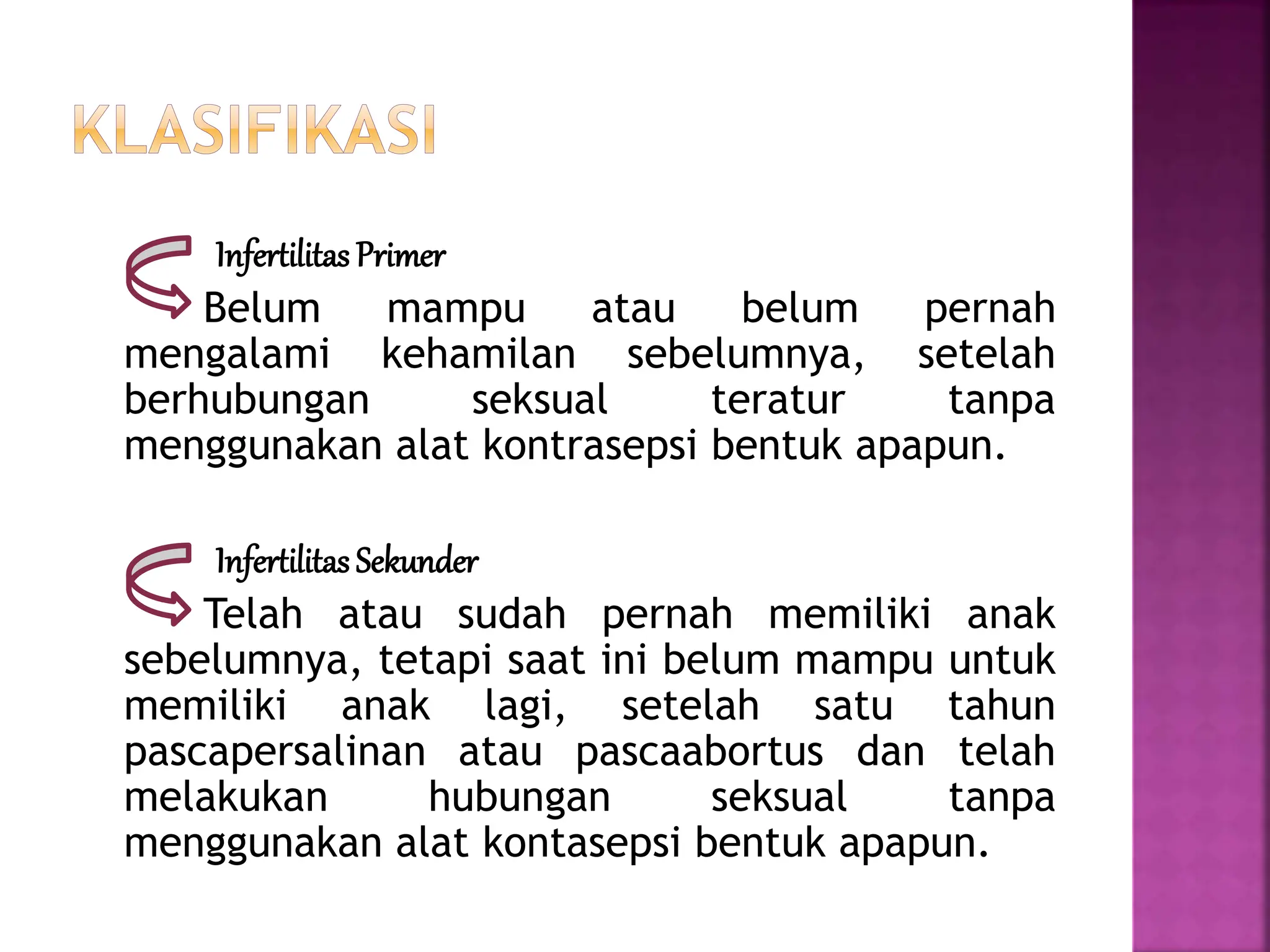 INFERTILITAS primer dan sekunder pada manusia | PPTX