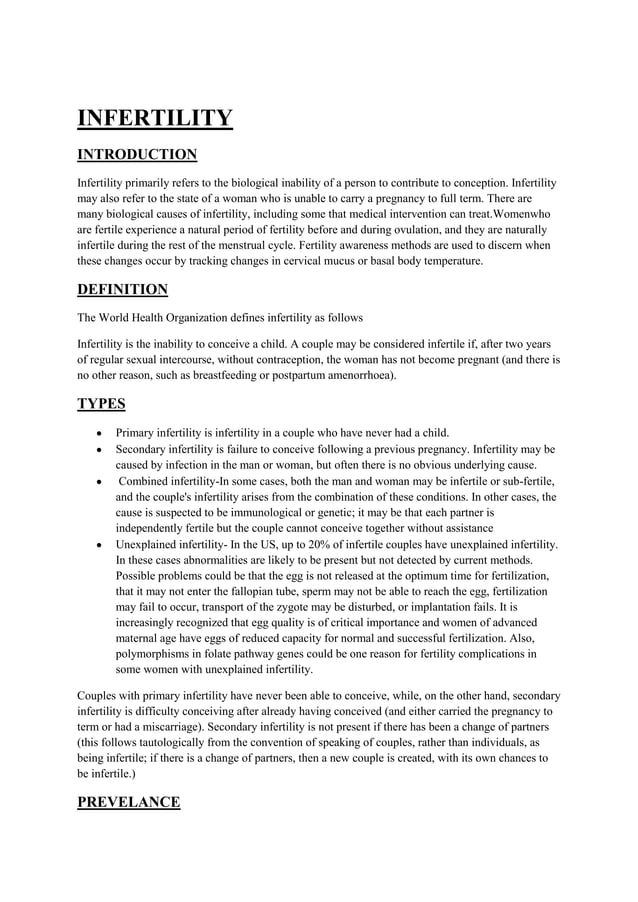 Infertility | PDF
