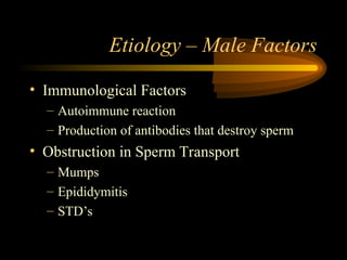 Infertility.ppt.Diagnosis etiology male factors assessment and male ...