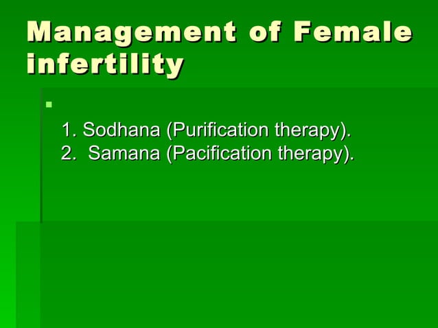 Infertility Ayurveda 28th Jan10 Ppt