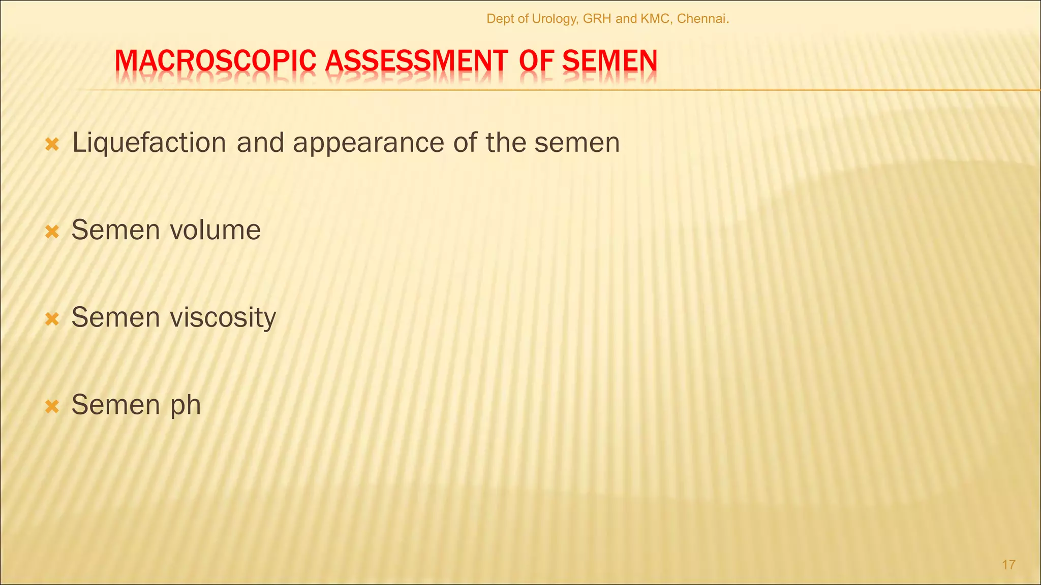 Infertility evaluation- semen analysis | PDF