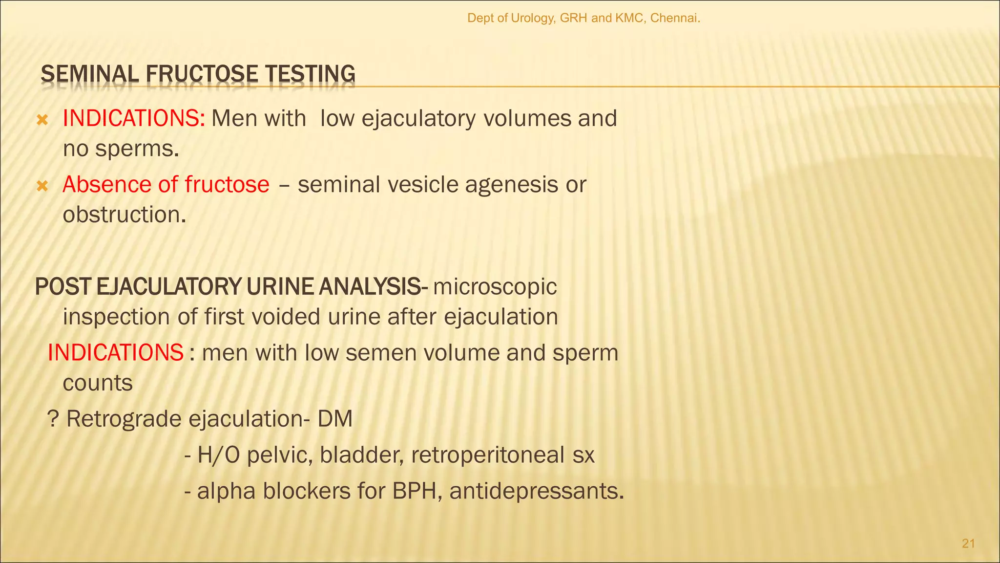 Infertility evaluation- semen analysis | PDF