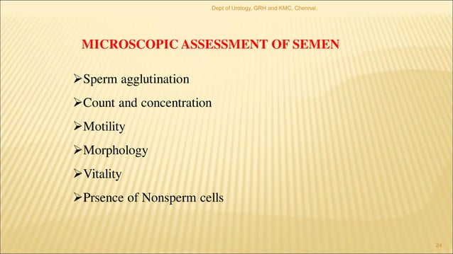 Infertility evaluation- semen analysis | PDF | Infertility | Reproductive Health