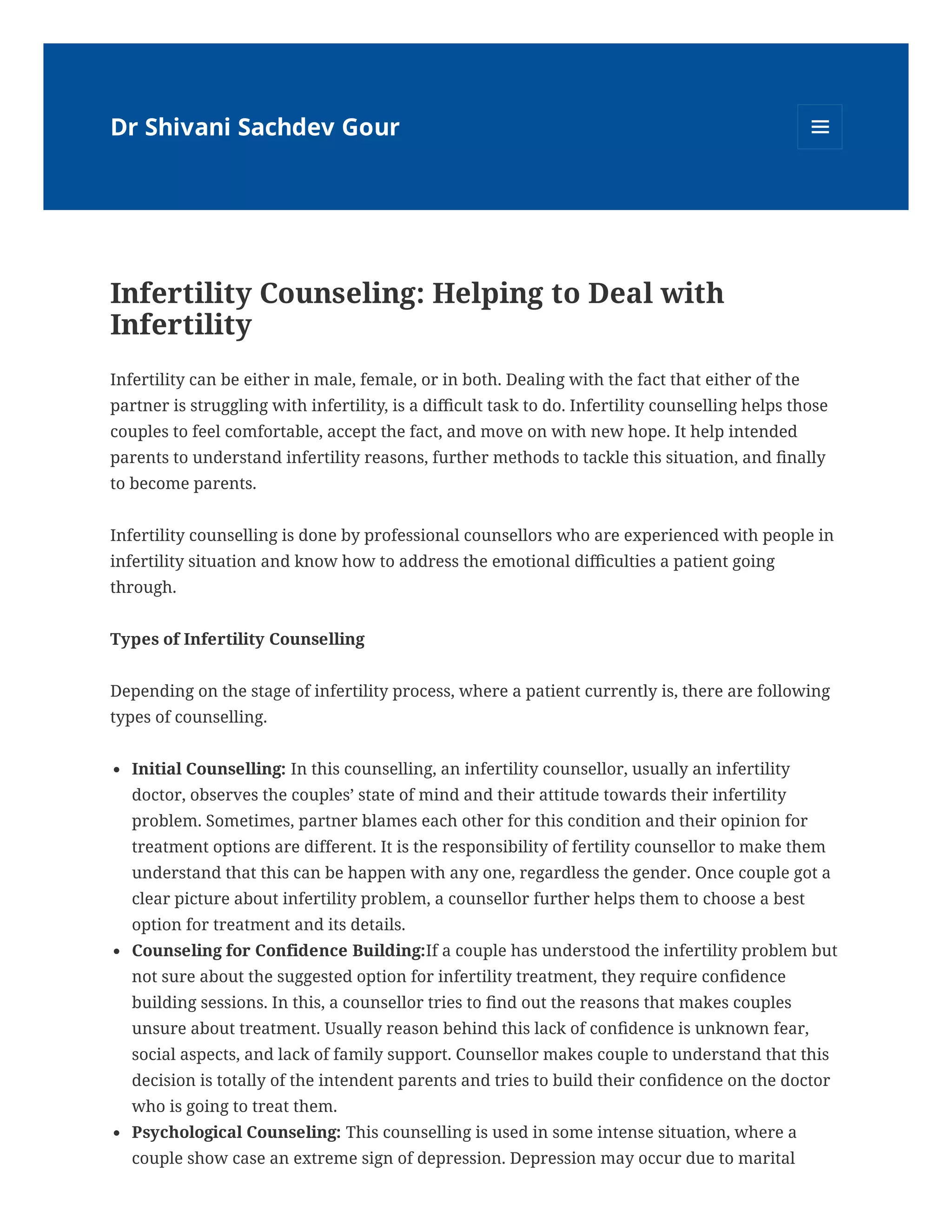 Infertility counselling helping to deal with infertility | PDF