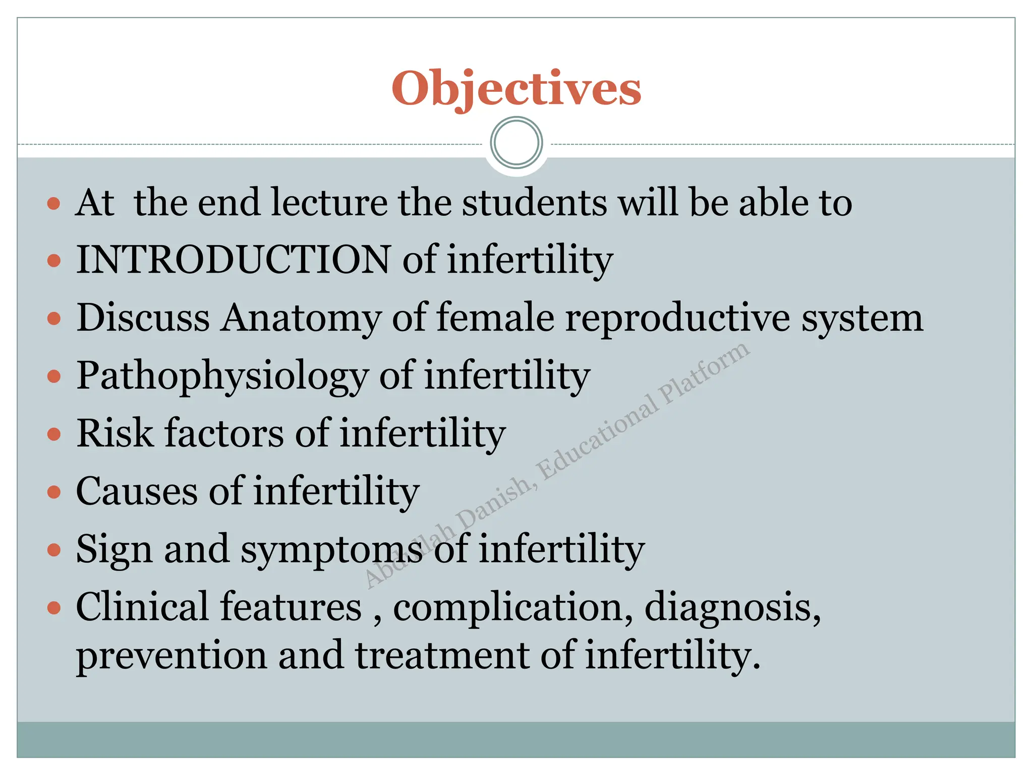 INFERTILITY IN FEMALE,Educational Platform.pptx