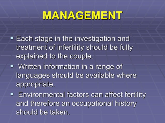 Infertility management. | PPT | Pregnancy | Reproductive Health