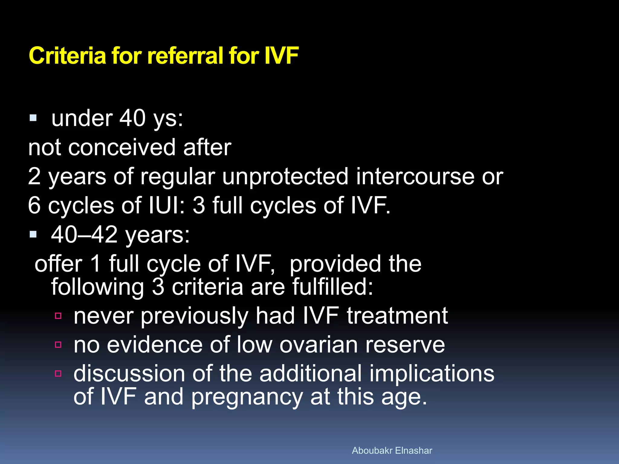 Assessment and treatment of people with fertility problem NICE ...