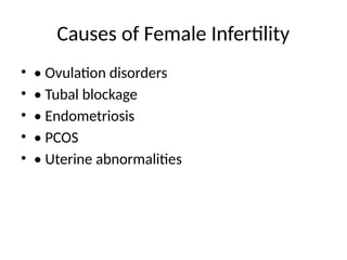 Infertility ppt definition causes types and management | PPTX