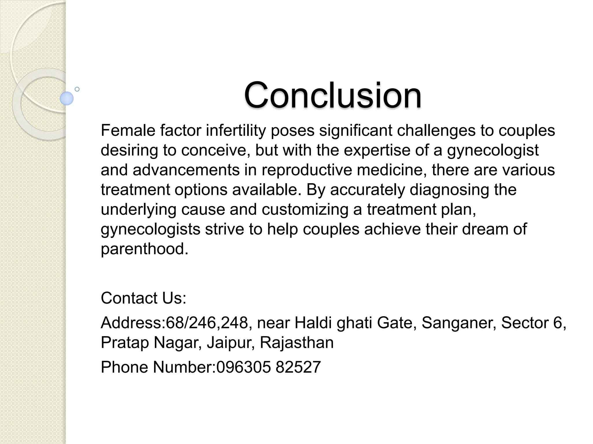 Infertility Treatment by Gynecologists | PPTX