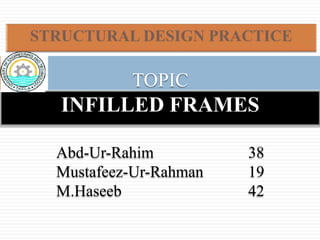 Infilled frame,a type of tubular frame structural system | PPTX