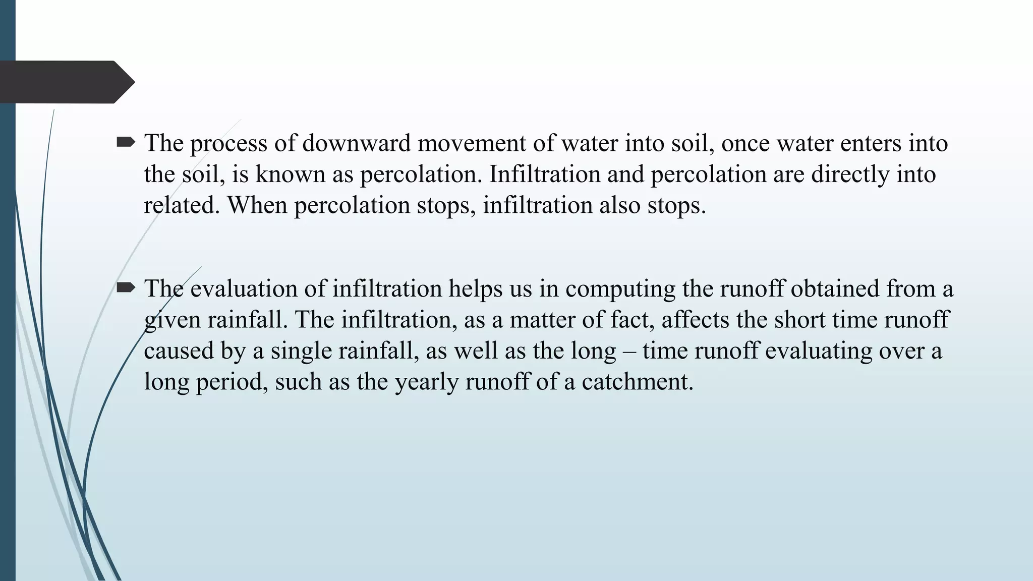Infiltration of rain water | PPTX