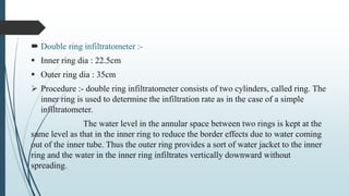 Infiltration of rain water | PPTX