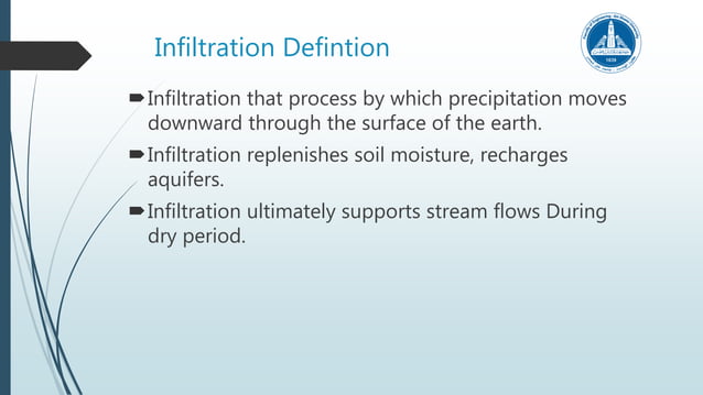 Infiltration. | PPTX | Geology | Science
