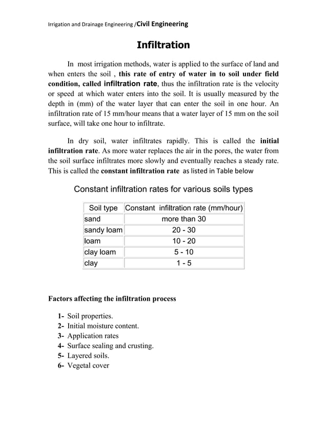 Infiltration | PDF | Geology | Science