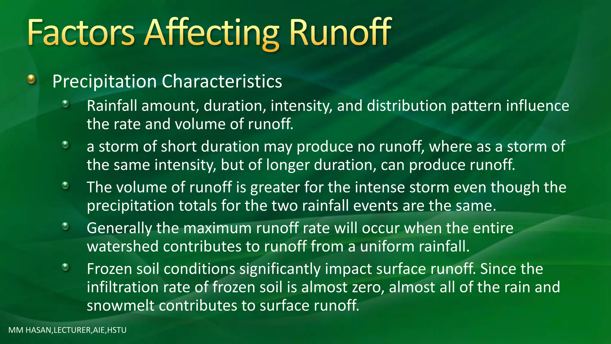 Infiltration and runoff | PPTX