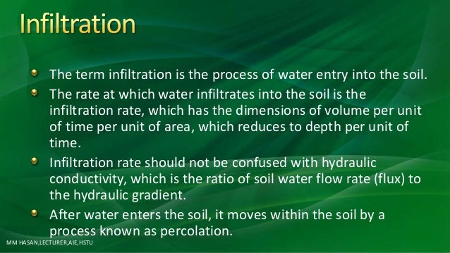 Infiltration and runoff