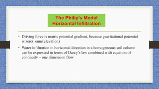 Infiltration Theories in soil physics seminar | PPTX