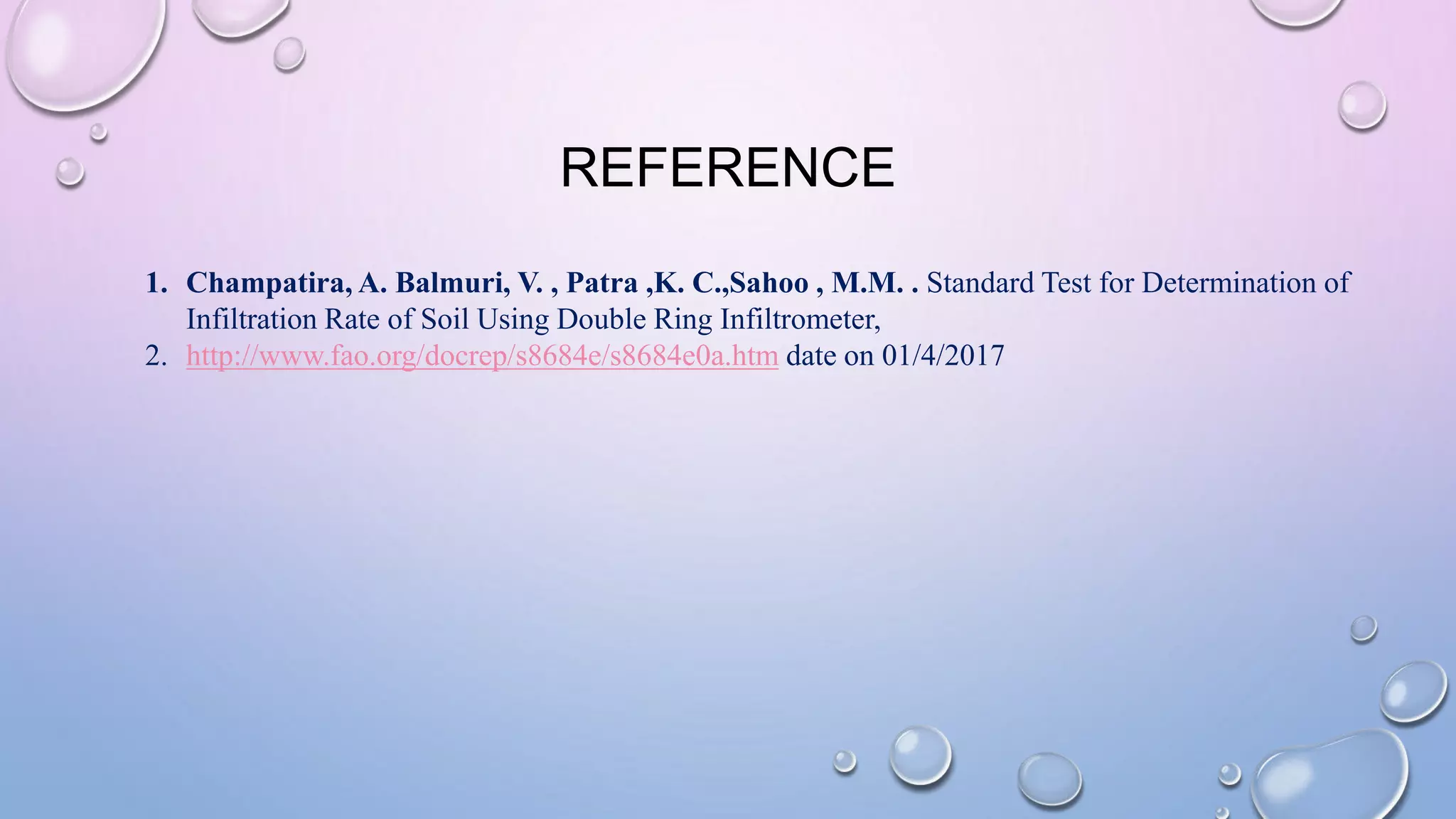 double ring infiltrometer | PPTX