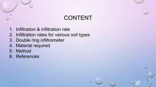 double ring infiltrometer | PPTX