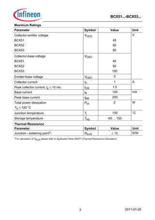 Original PNP Transistor BCX53-16 80V 1A AL SMD Code SOT-89 New | PDF