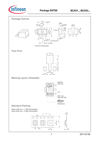 Original PNP Transistor BCX53-16 80V 1A AL SMD Code SOT-89 New | PDF